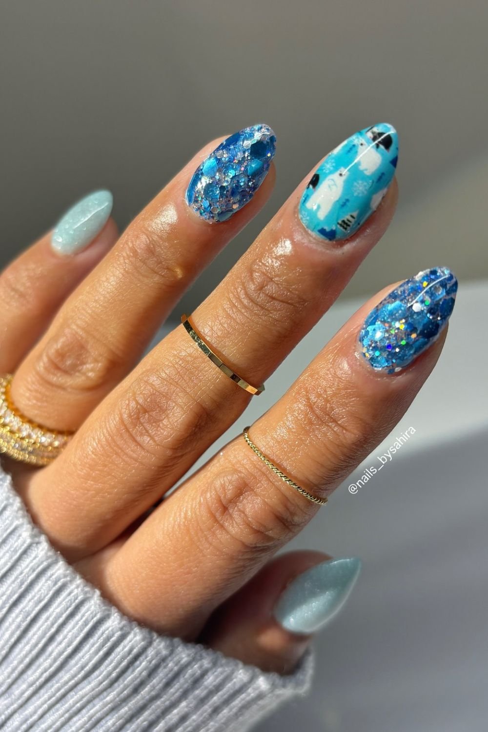 30 Winter Blue Nail Art Ideas For A Frosty Glow