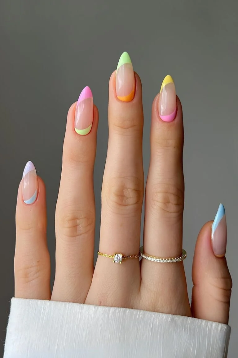 25 Cute And Colorful French Tip Nails To Copy Now