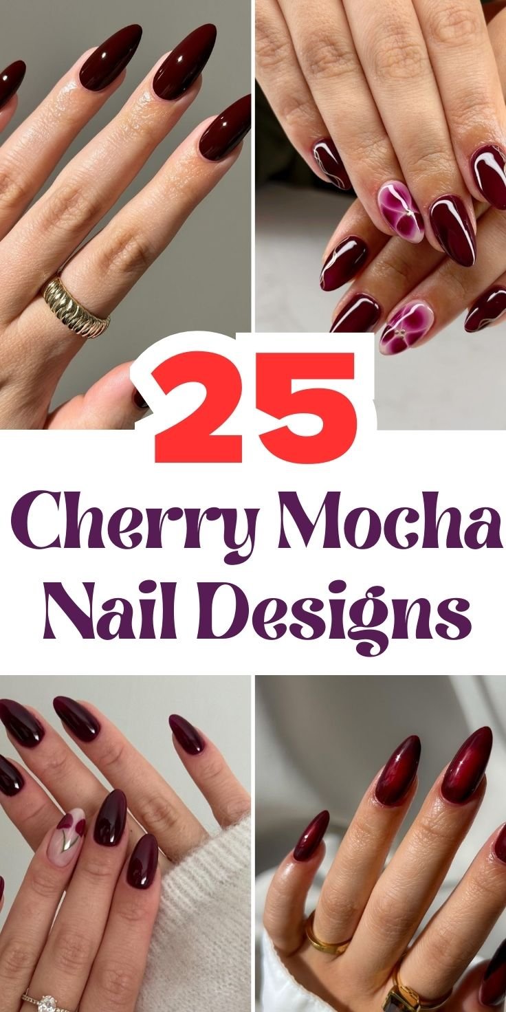 25 Cherry Mocha Nail Designs For Every Season