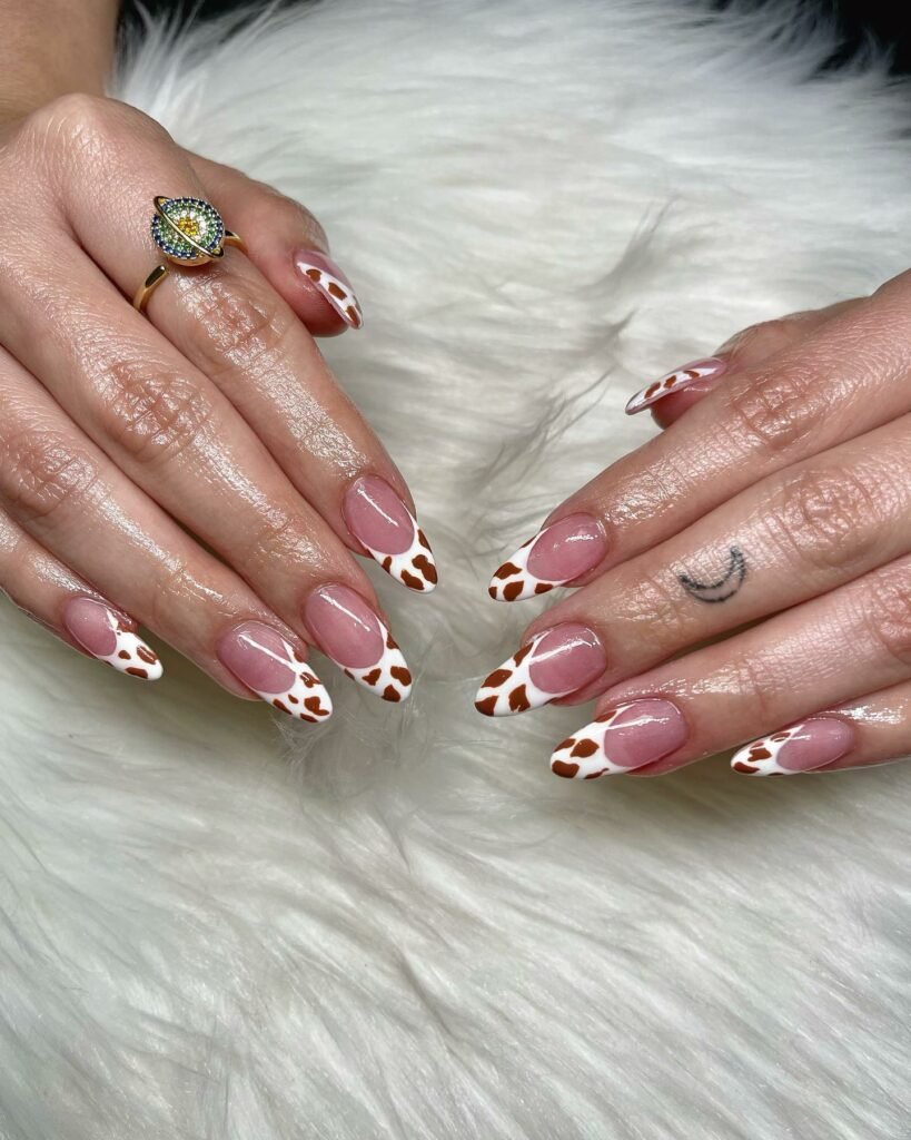 25 Chic Cow Print French Tips You Need To Try Now