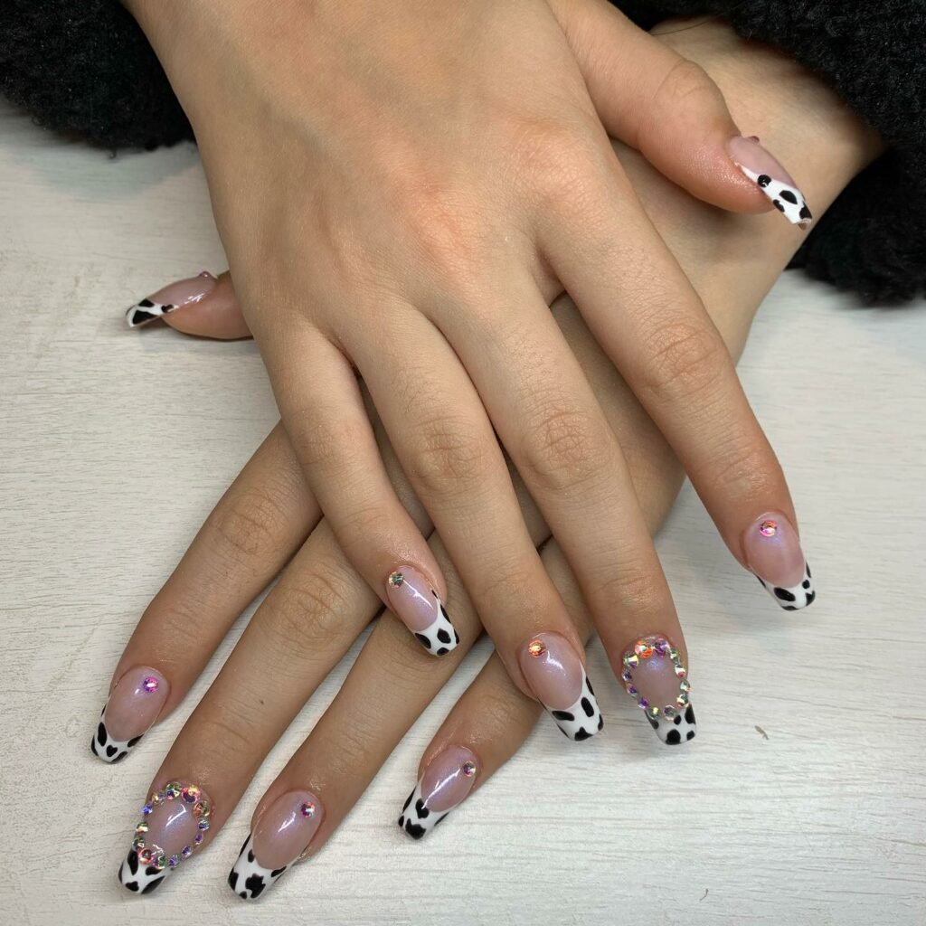 25 Chic Cow Print French Tips You Need To Try Now