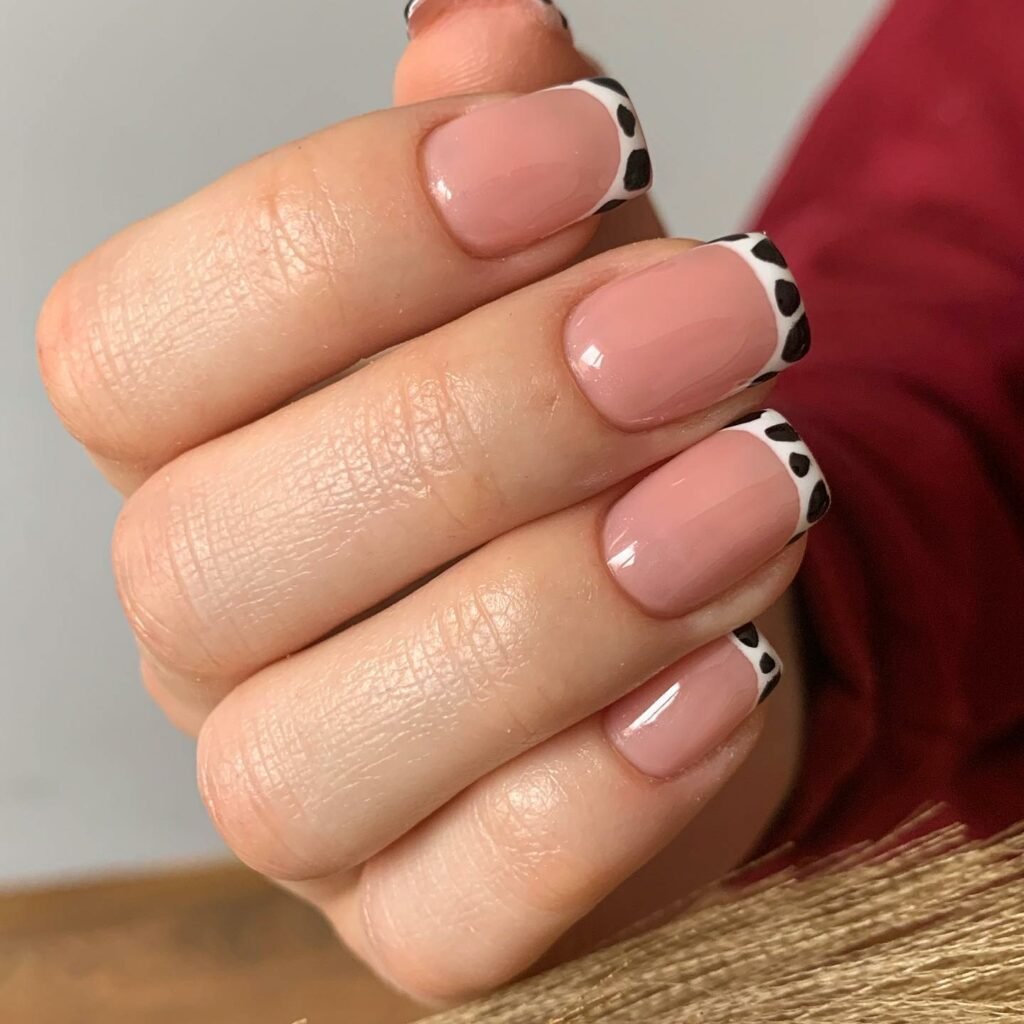 25 Chic Cow Print French Tips You Need To Try Now