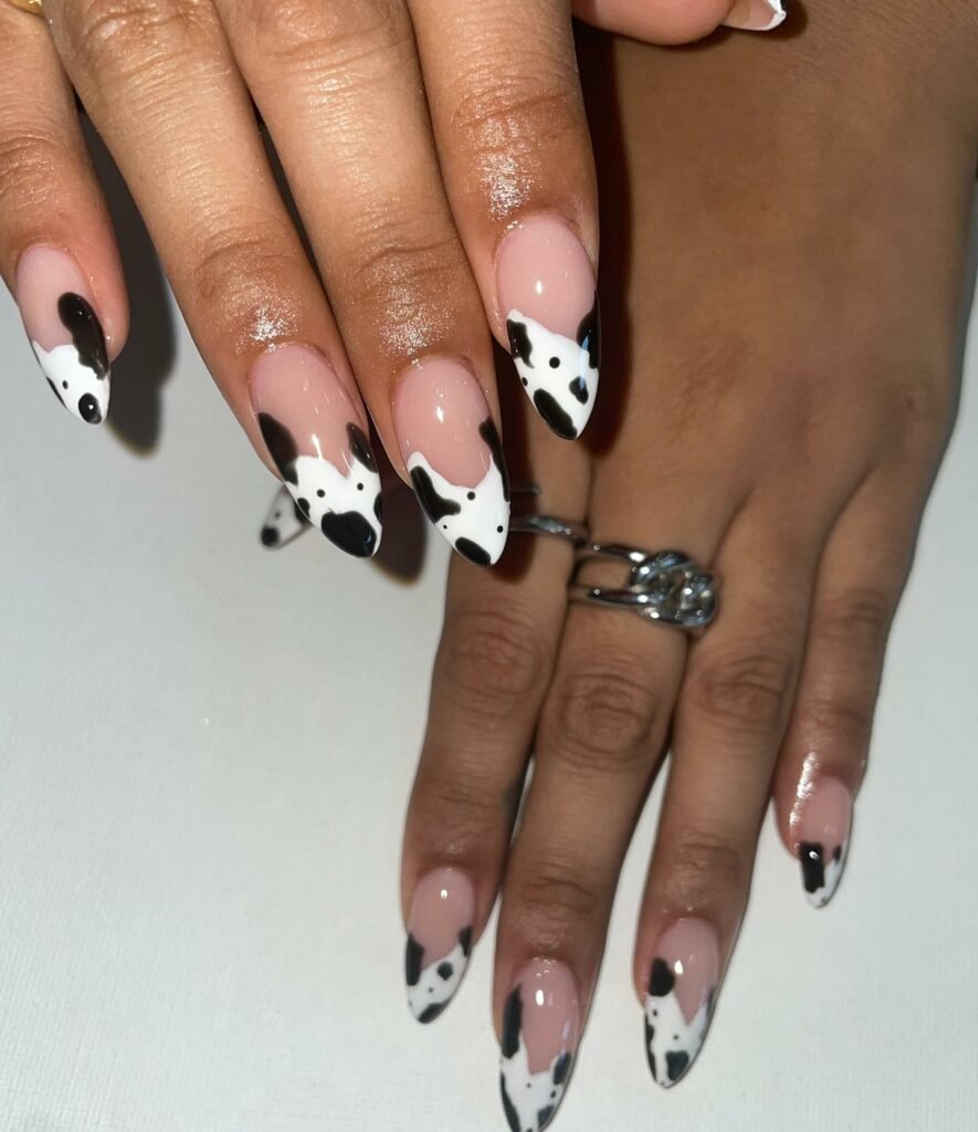 25 Chic Cow Print French Tips You Need To Try Now