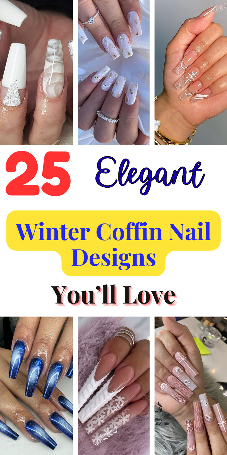 25 Elegant Winter Coffin Nail Designs You’ll Love