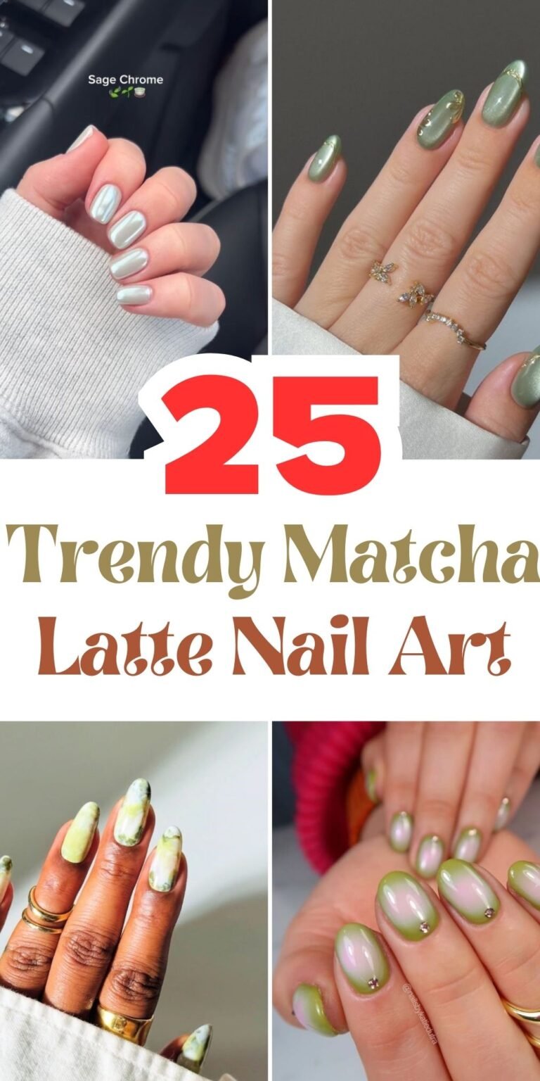 25 Chic And Trendy Matcha Latte Nail Art Inspiration
