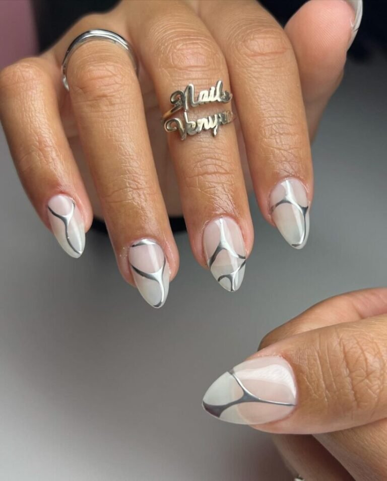 20 Stunning Silver Winter Nail Designs To Try This Season