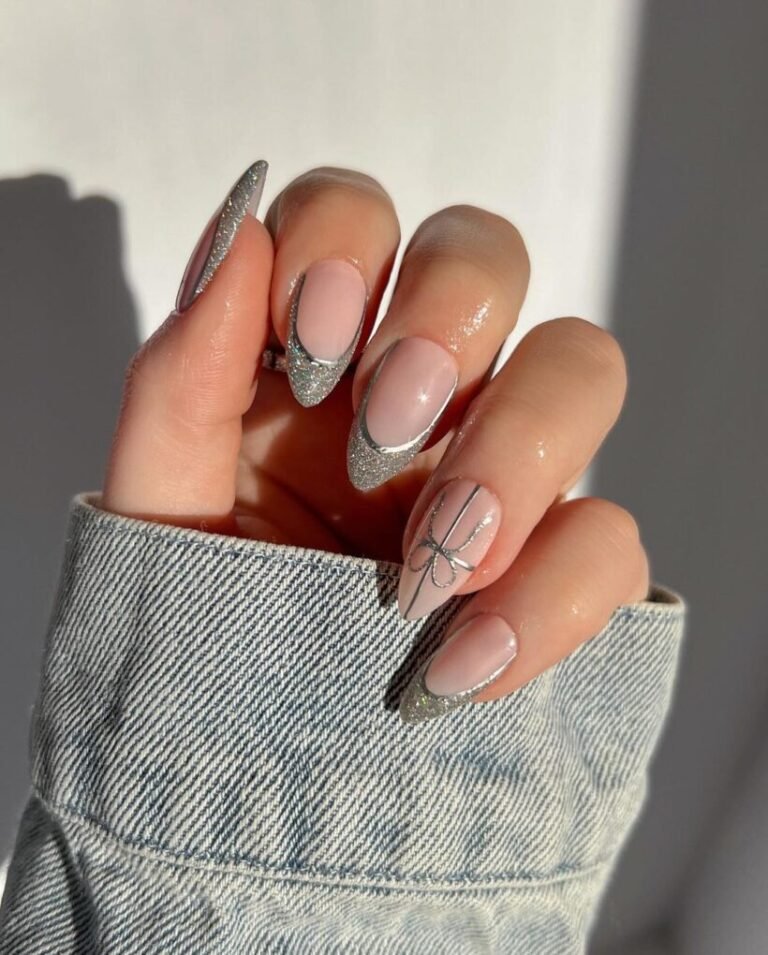 20 Stunning Silver Winter Nail Designs To Try This Season