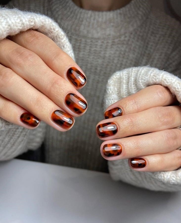 25 Chic Tortoise Shell Nail Designs For A Stylish Look